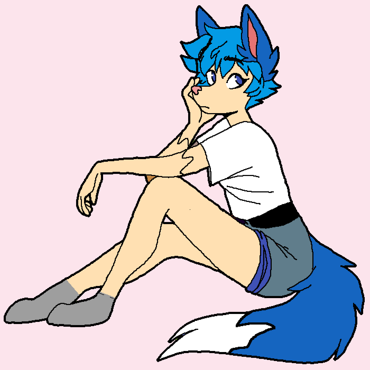 Pixilart - My wolf human OC form by Echo1