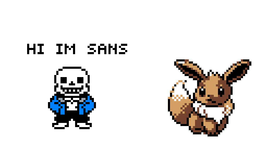 Pixilart - Sans and Eevee by BlueX42