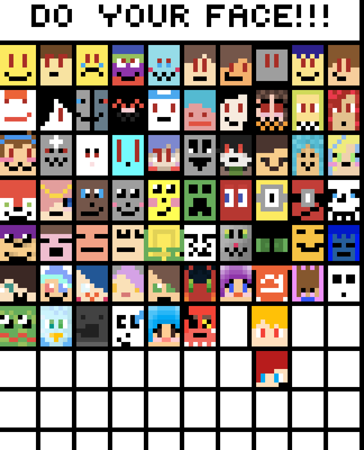 Editing Draw your face - Free online pixel art drawing tool - Pixilart