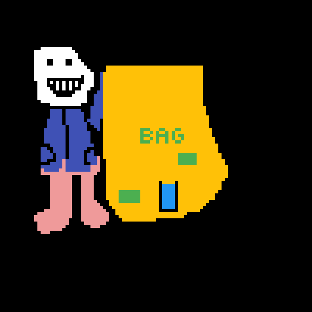 Pixilart - sans holding a bag by yehundertaleyeh