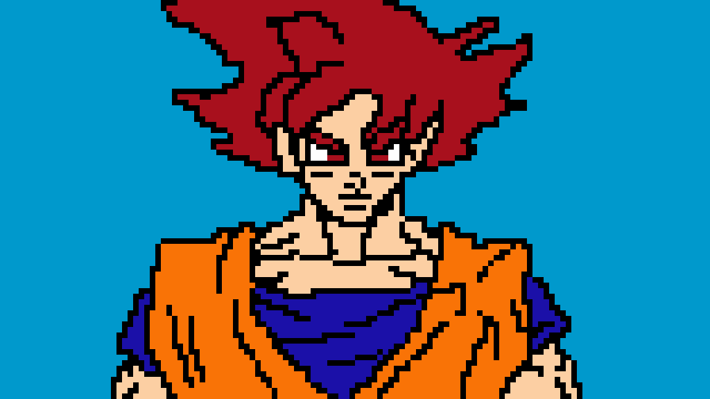 Pixilart - Super Saiyan God Goku by Choco-Taco
