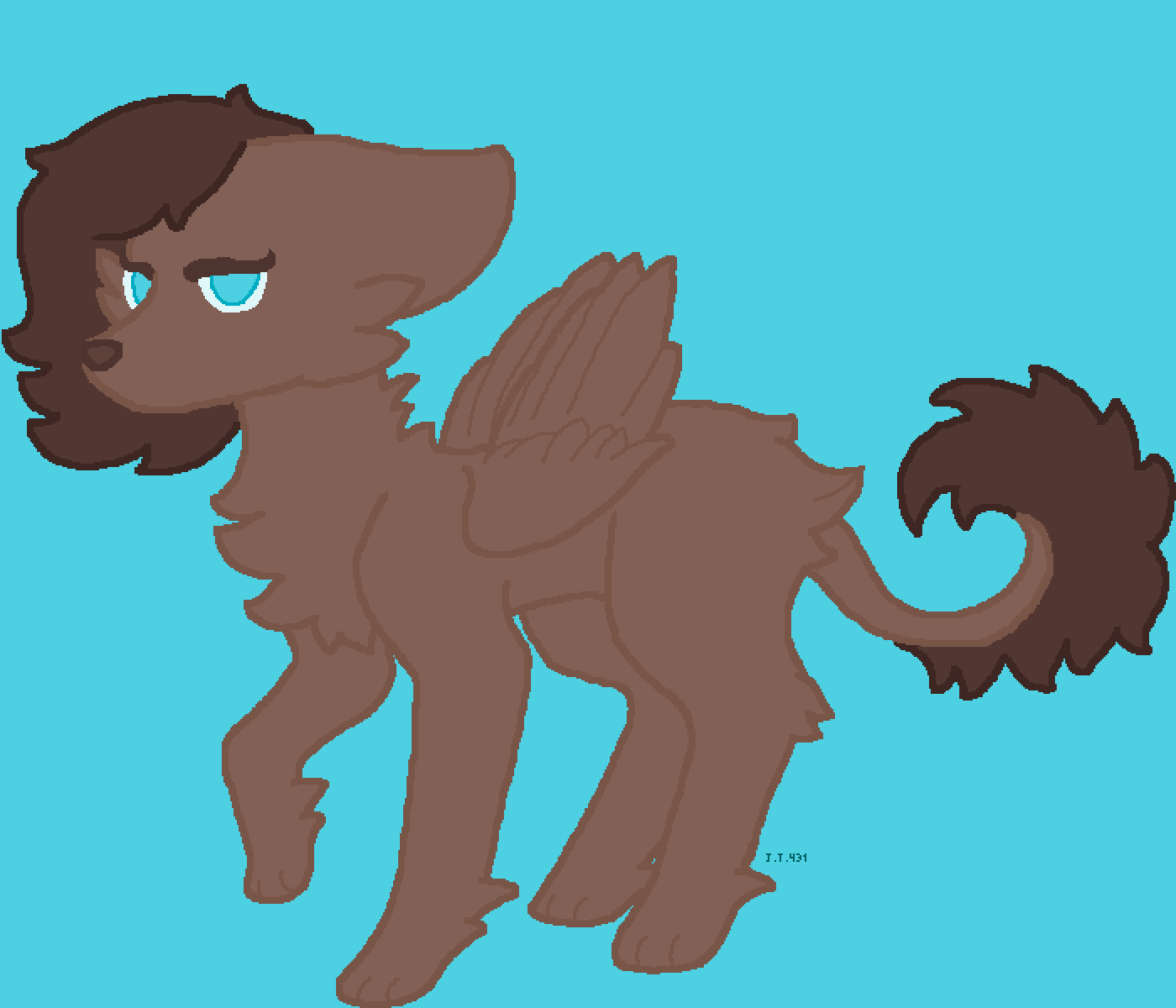 Pixilart - My floofy fursona UwU by JT431