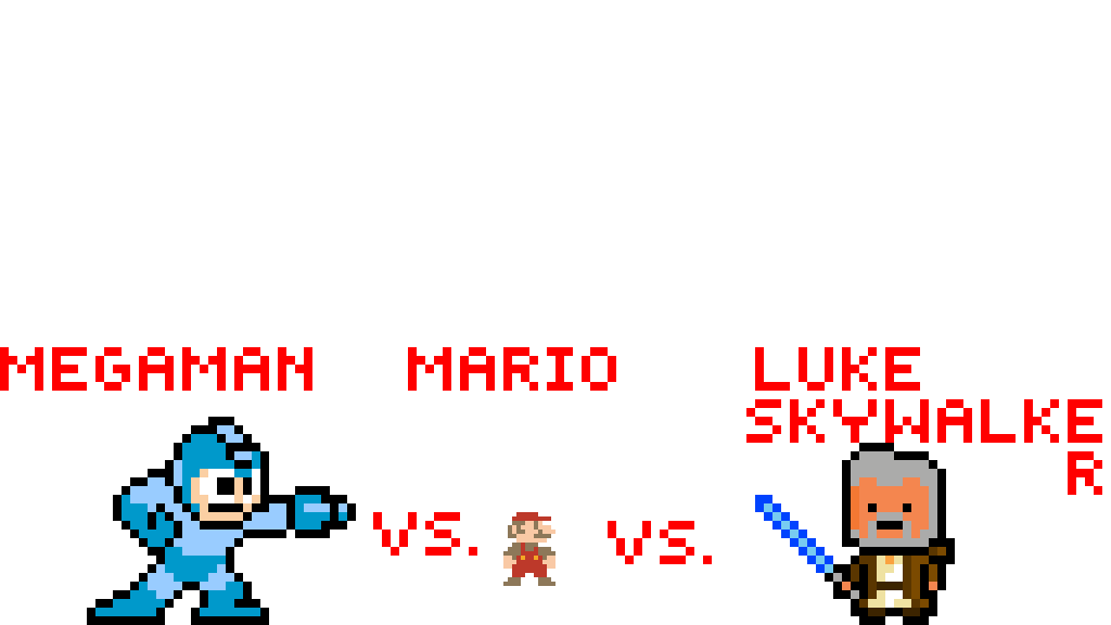 Pixilart - mario vs megaman vs luke skywalker by actingout