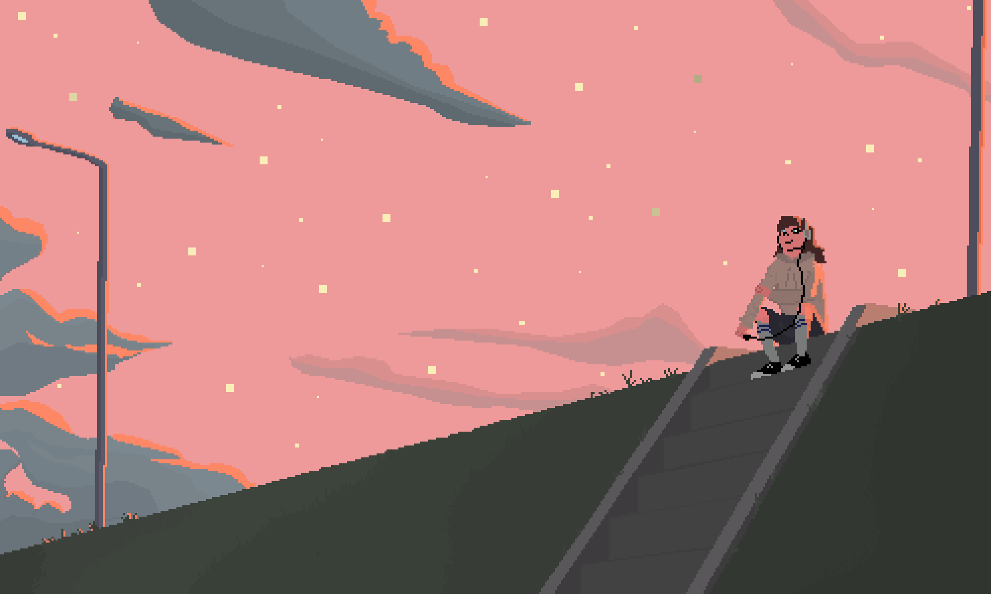 Pixilart - Breezy Sunset Hillside by boredatwork