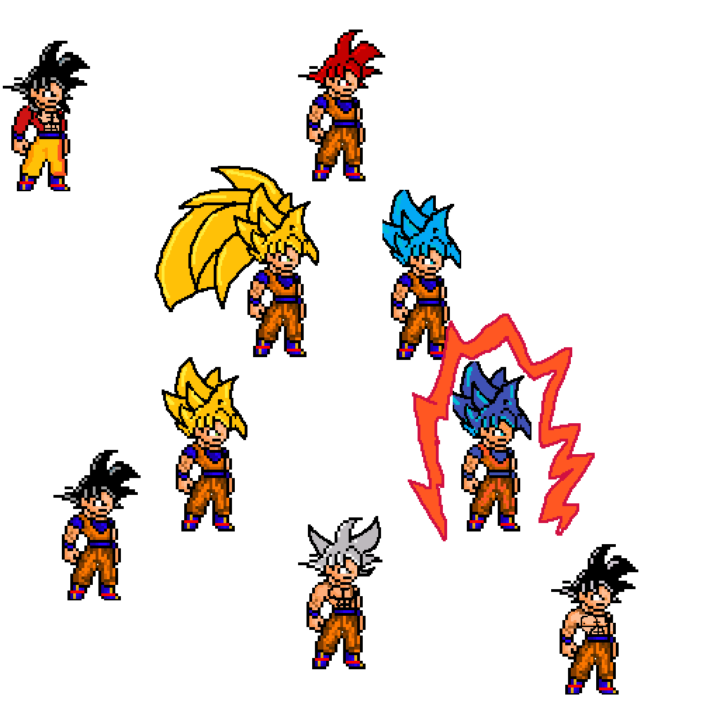 Pixilart - all of goku's forms by InfiniteBreaker