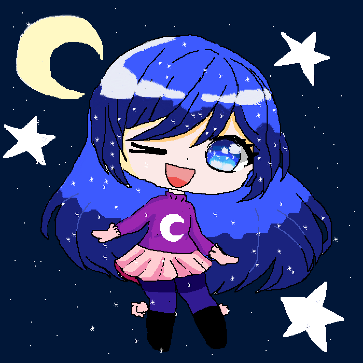 Pixilart - Galaxy chibi by Bubblycutie