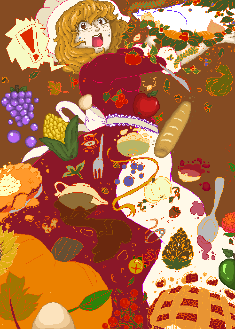Pixilart - A Thanksgiving mess (WIP) by cryptid-jelly
