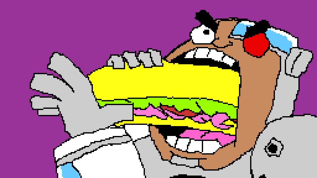 Pixilart - Cyborg eating a sandwich by i-is-groot