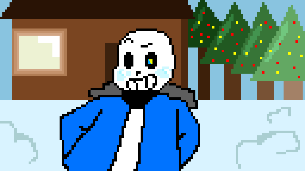 Pixilart - Sans In Snowdin (First drawing-..!) by EdgyMcMCR