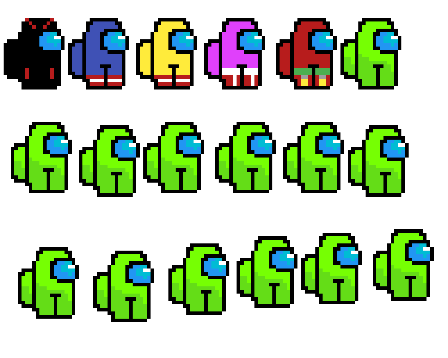 Pixilart - Among us skins by Sonic-the-blue