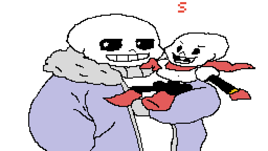 Pixilart - Little Pap Finds a Human with his bro Sans (2.0) by Rusty1254