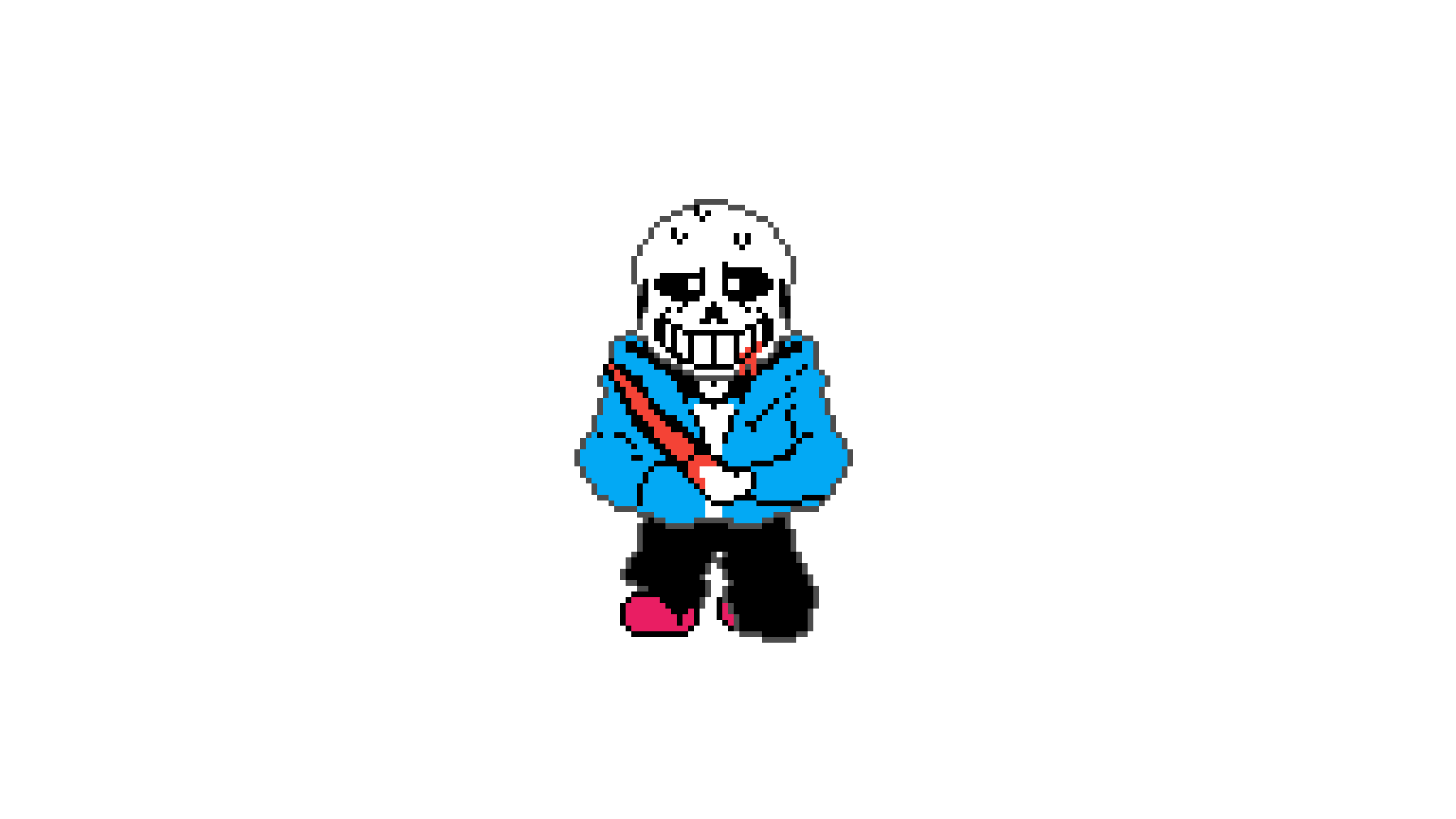 Pixilart - sans kneeling by BlueboxDude