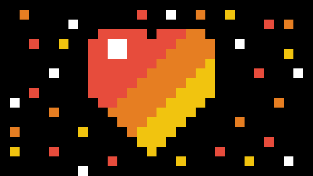 Pixilart - Michi-Chan Red,Orange,Yellow Heart by Leearron15