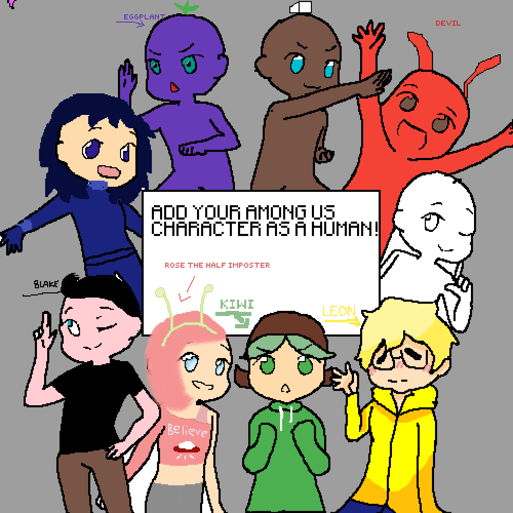 Editing among us as humans - Free online pixel art drawing tool - Pixilart