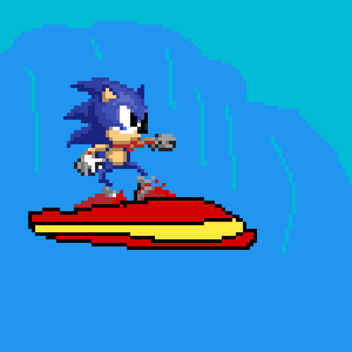 Pixilart - sonic is surfing by atobin0002