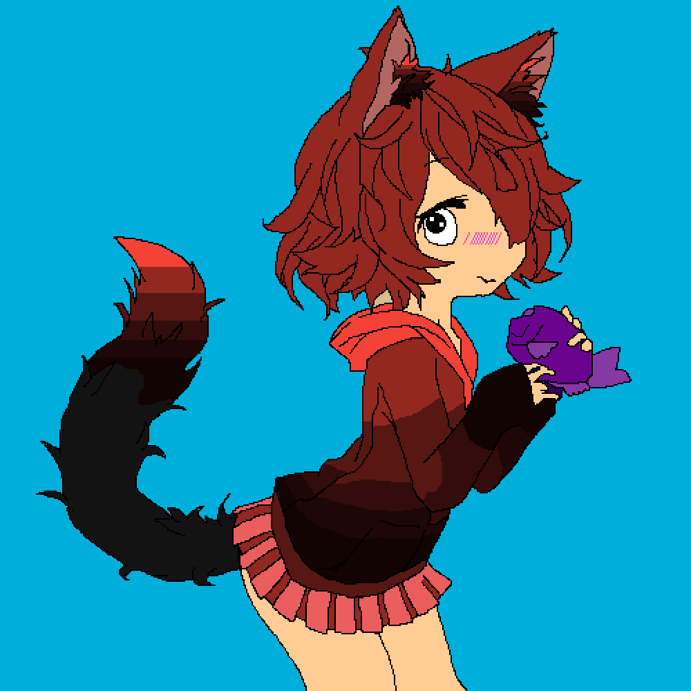 Pixilart - Red Cat Girl by Izaki