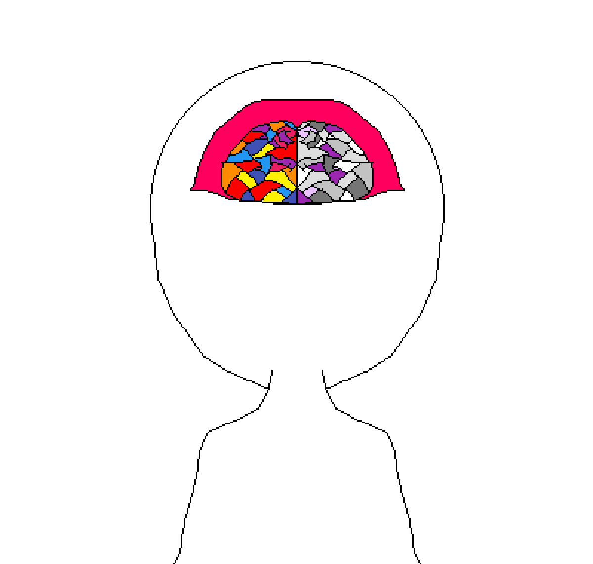 Pixilart - Right brain Left Brain switch places Collab by SmellyNerpals