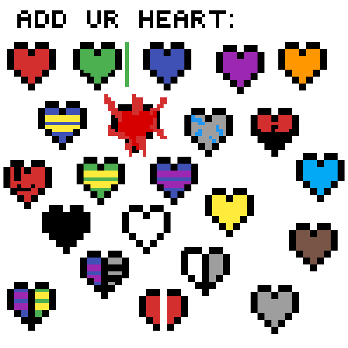 Editing haert in undertale - Free online pixel art drawing tool - Pixilart