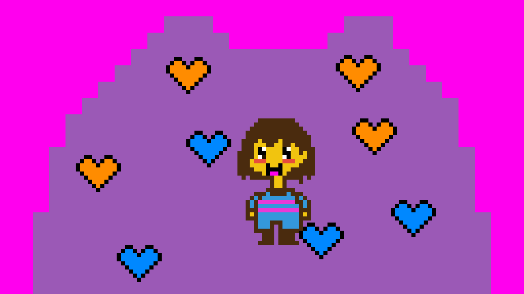 Editing Frisk with her eyes open. - Free online pixel art drawing tool ...