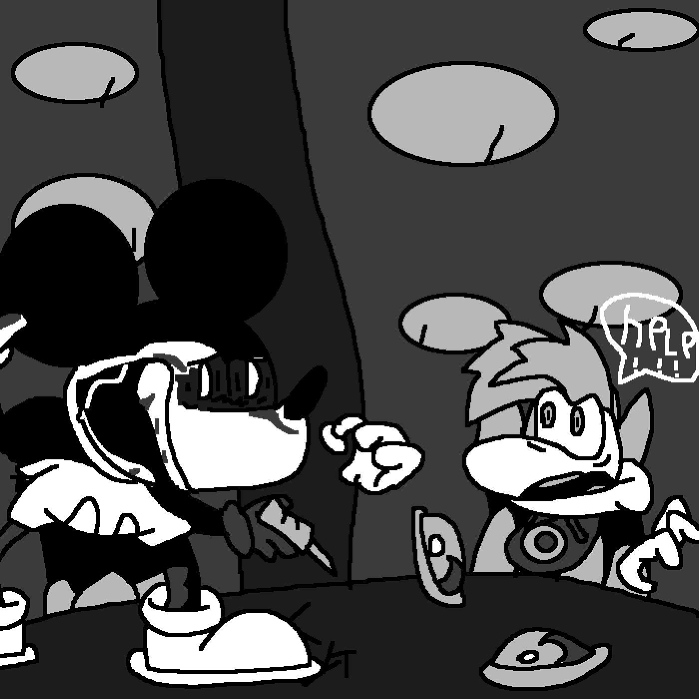 Pixilart - Rayman Vs Mickey Crazy by A-dumb-guy