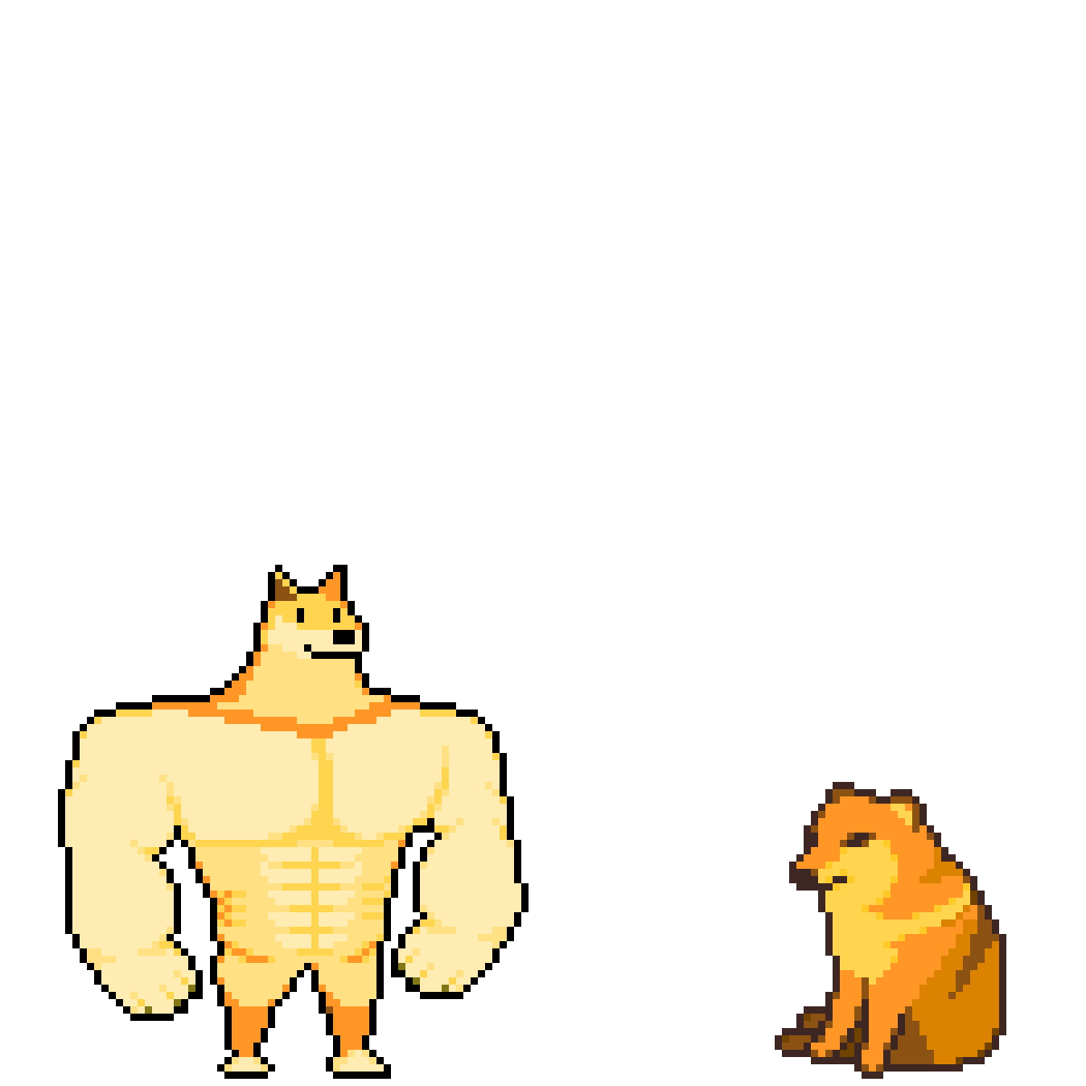 Pixilart - Swole doge and cheems by I-cant-draw-E
