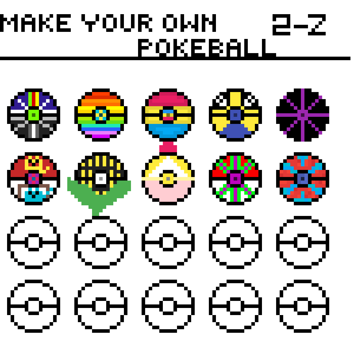Editing Custom Pokeball - Free online pixel art drawing tool - Pixilart