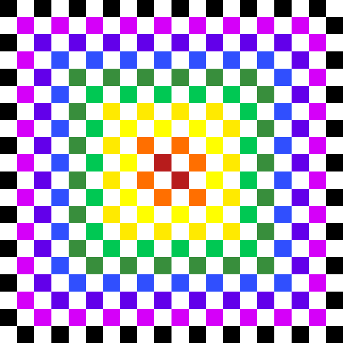 Rainbow Pixel Art Grid