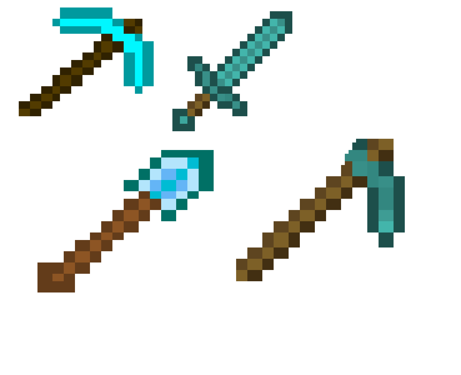 Crossed Diamond Sword Minecraft Transparent