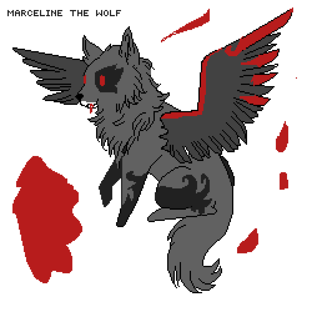 Black And Red Wolf With Wings Epic Winged Wolf With Full Moon Version
