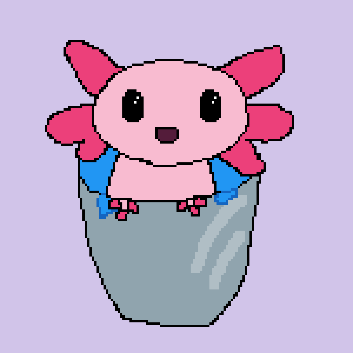 Pixilart - Axolotl in a Bucket by HUMANUSER