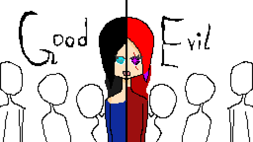 Pixilart - good\evil collab by yui-Sasuke