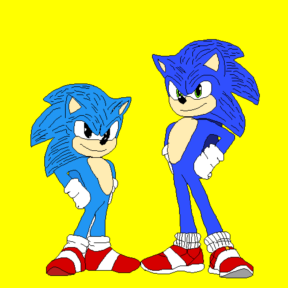 Editing sonic and baby sonic - Free online pixel art drawing tool ...