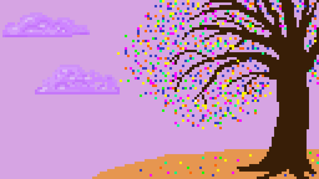 Pixilart - rainbow tree by purpleturtle
