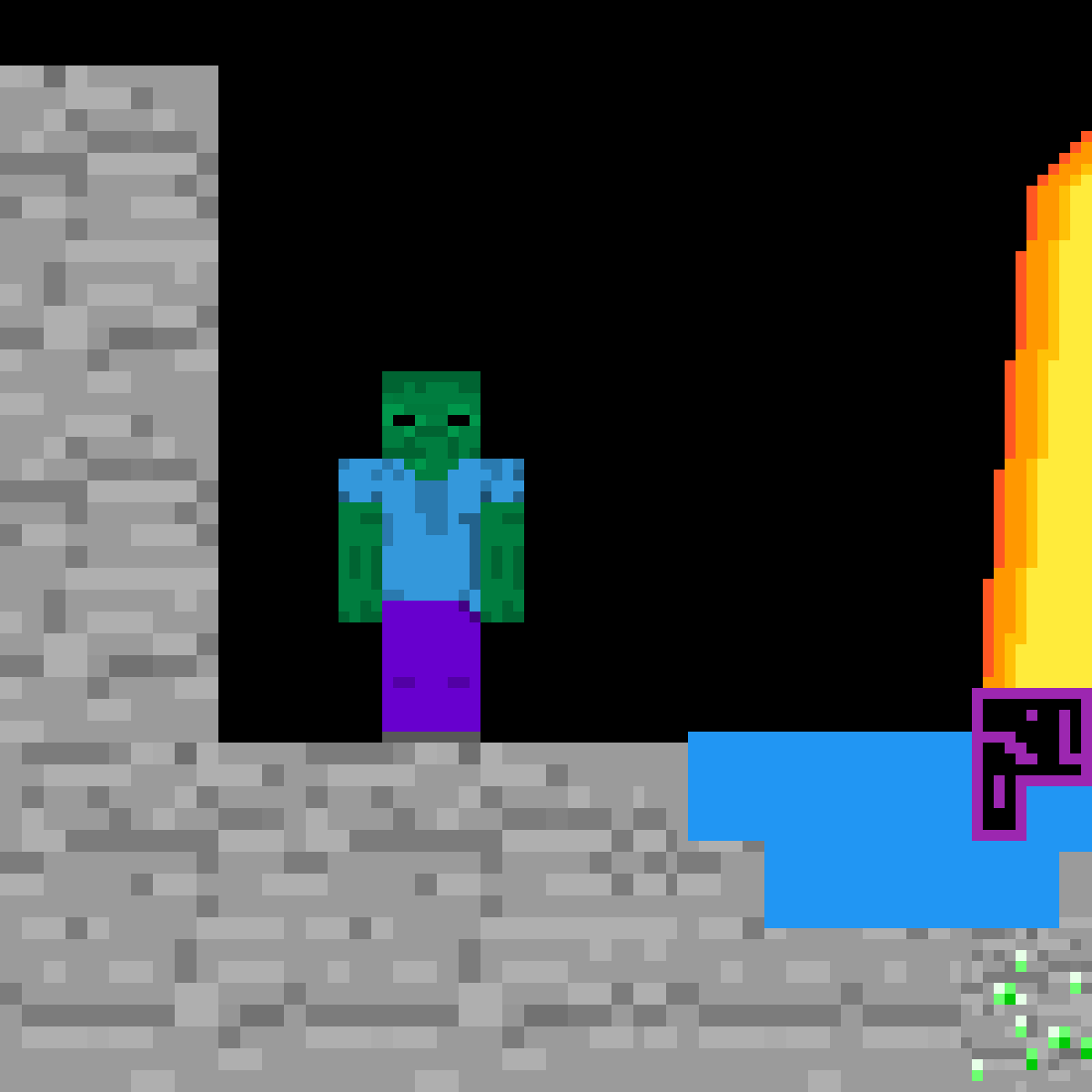 Pixilart - minecraft cave background by drawthekid