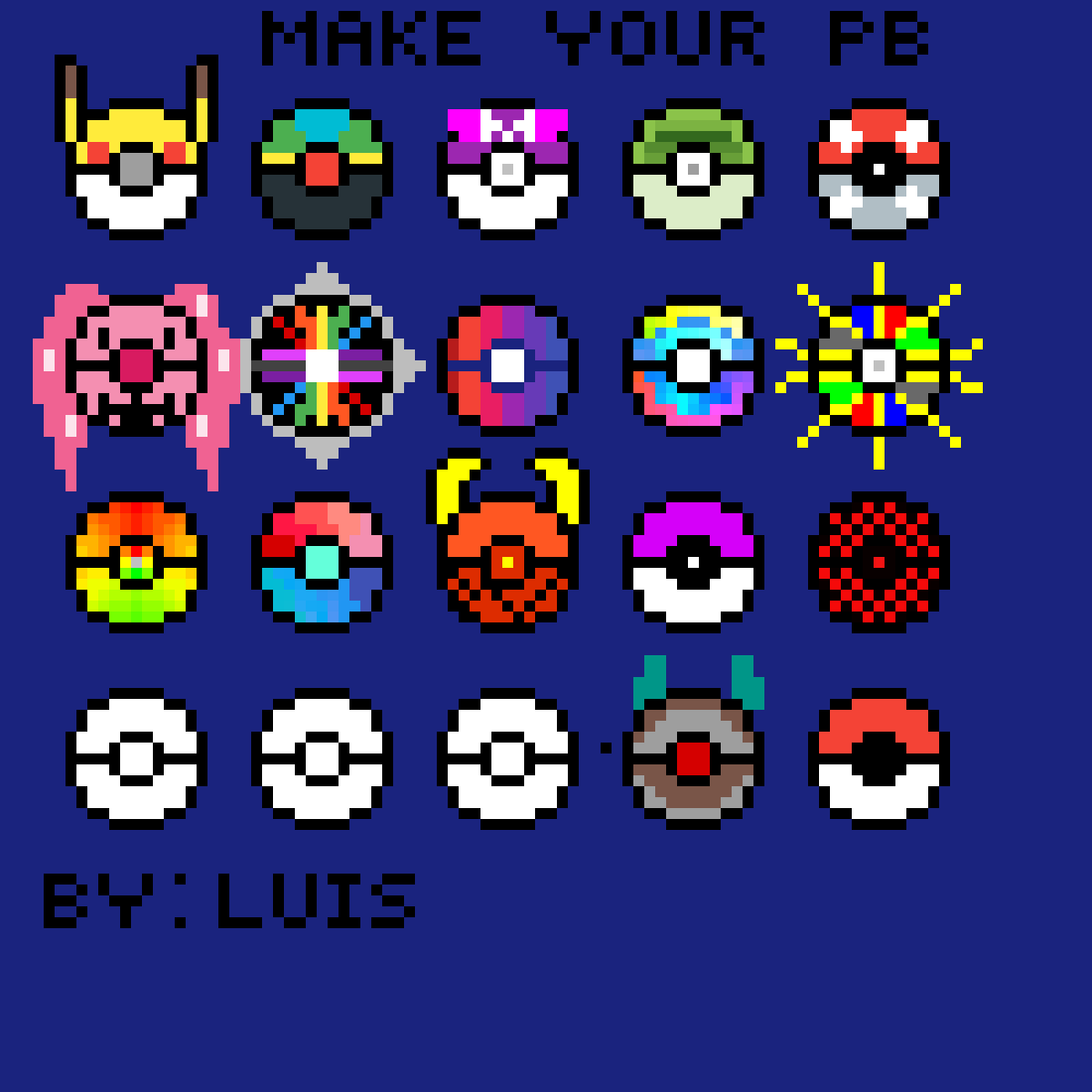 Editing POKEMON ----- - Free online pixel art drawing tool - Pixilart