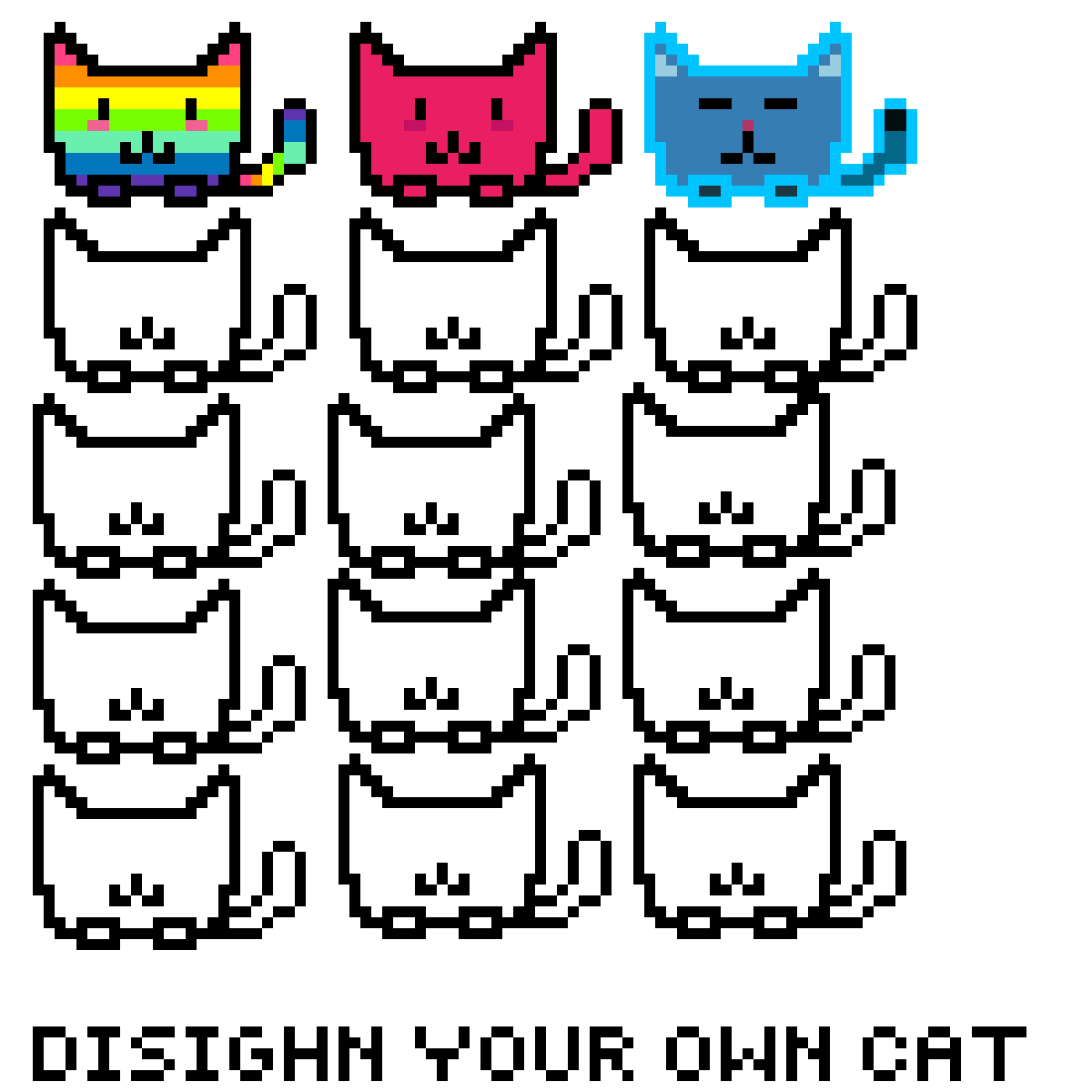 Editing Make your own cat - Free online pixel art drawing tool - Pixilart