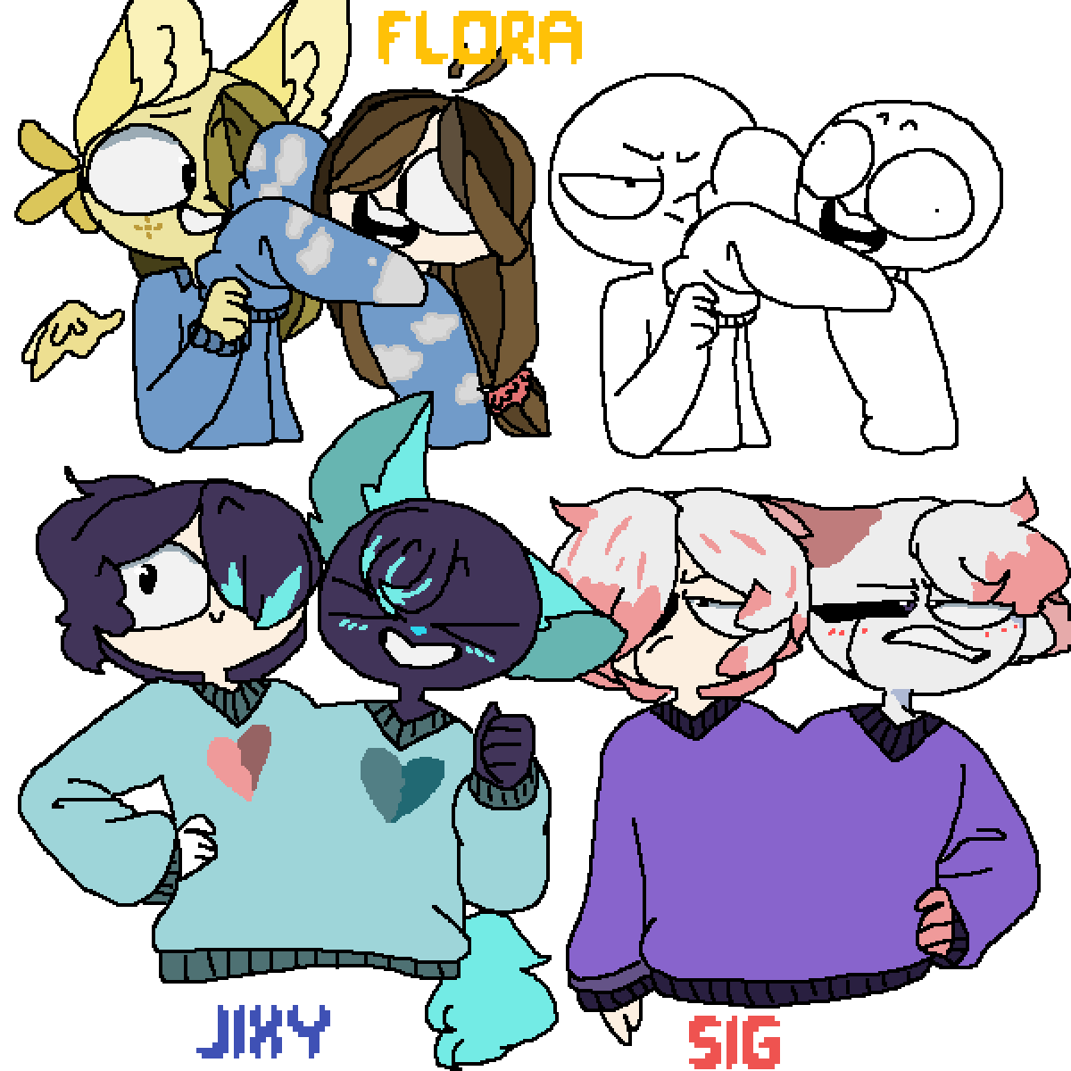 Pixilart - My old ocs by Cross-256