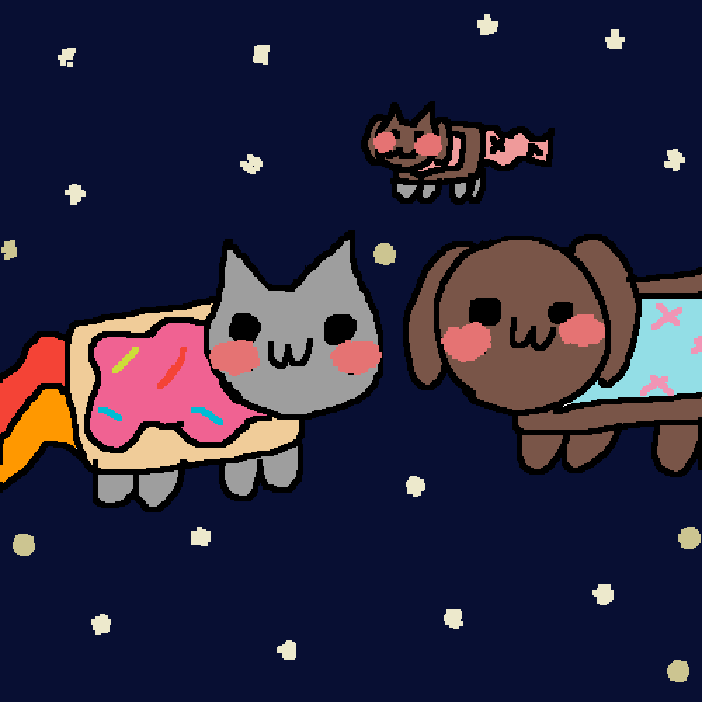 Pixilart - Nyan cat and cookie pup by cuticozycookie