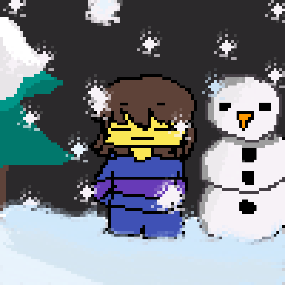 Pixilart - snowdin town frisk by nicecup