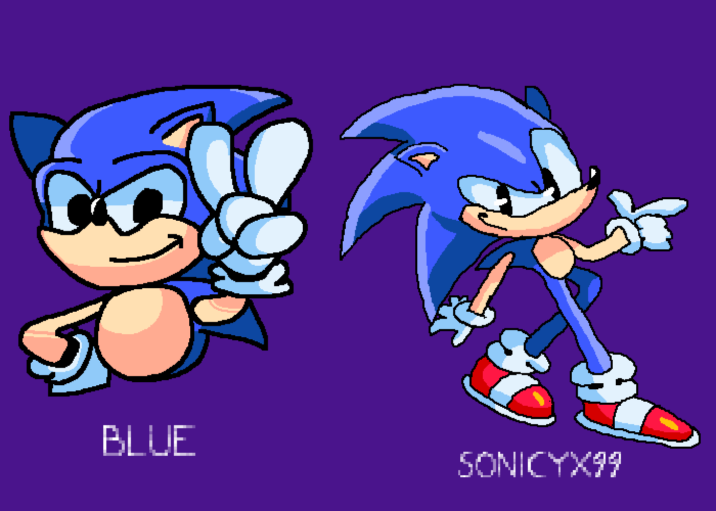 Pixilart - Draw Sonic my sonic ver by blue-blue