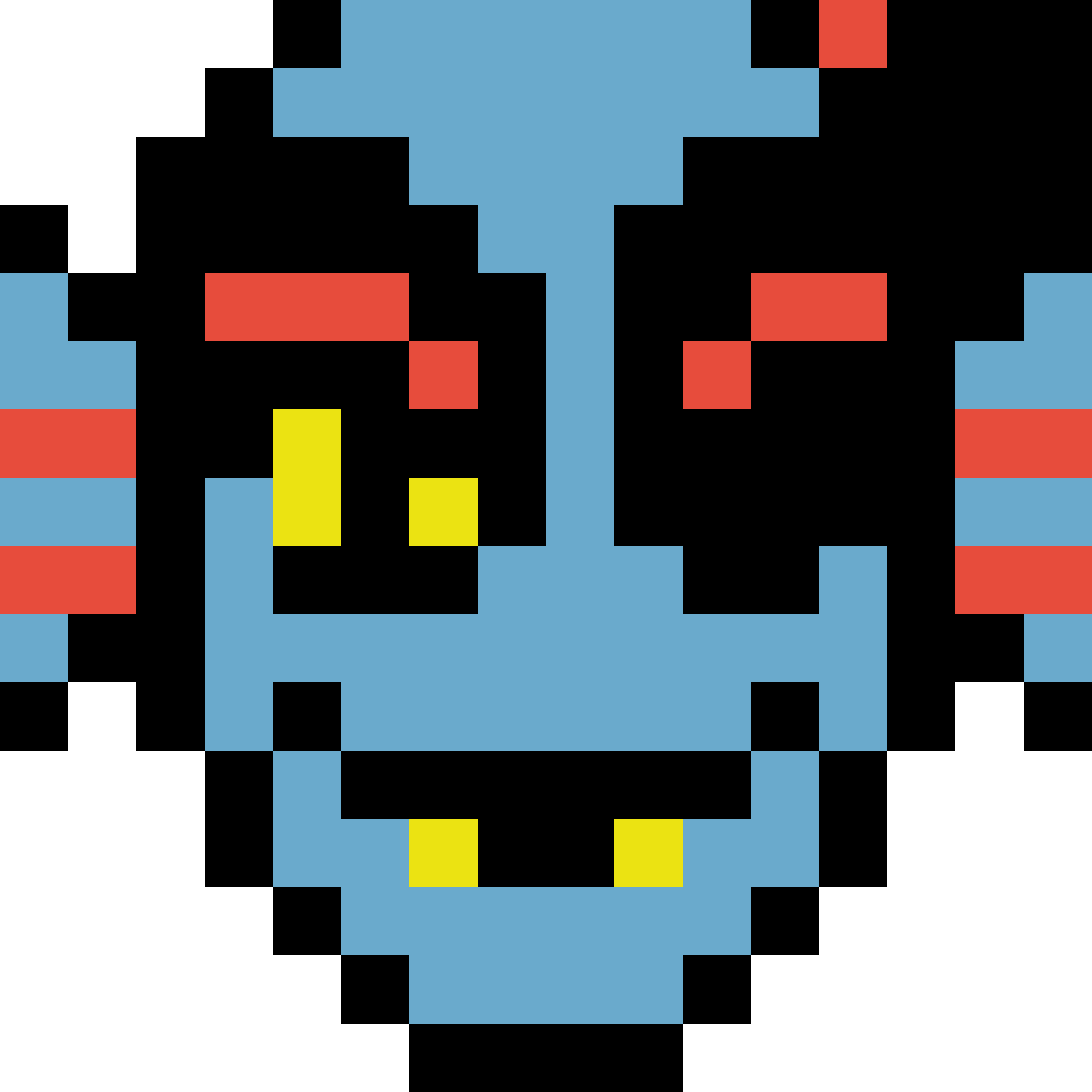 Editing Undyne Undertale - Free online pixel art drawing tool - Pixilart