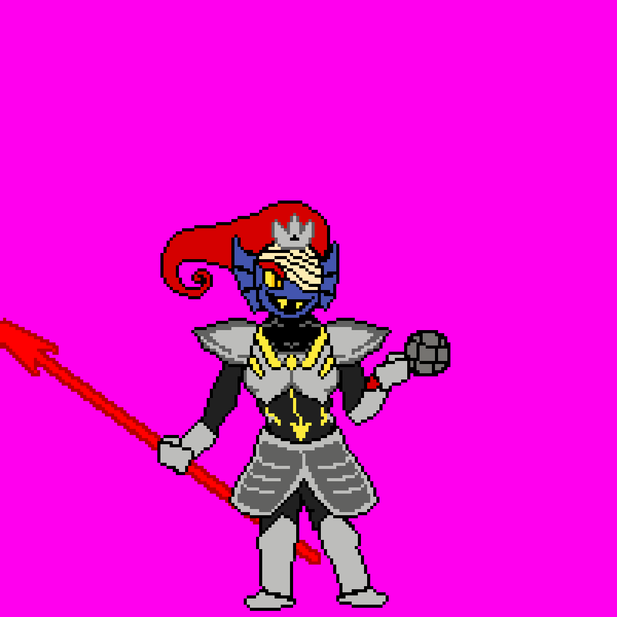 Pixilart - FNF Horror Undyne Left by Dying-Artist