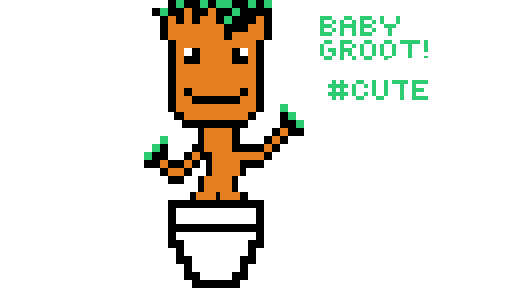Editing BABY GROOT - Free online pixel art drawing tool - Pixilart