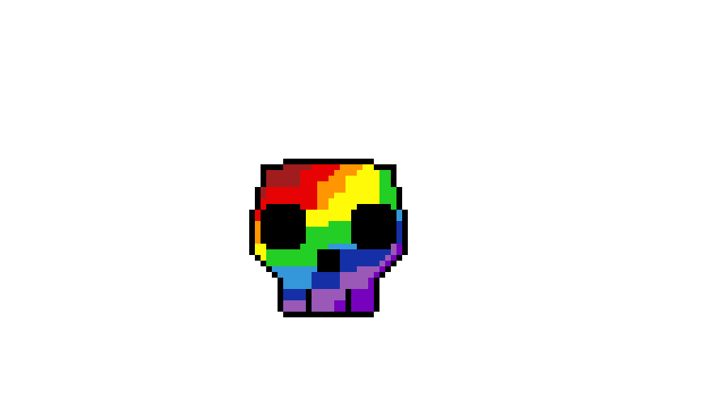 Pixilart - Rainbow skull by Denair