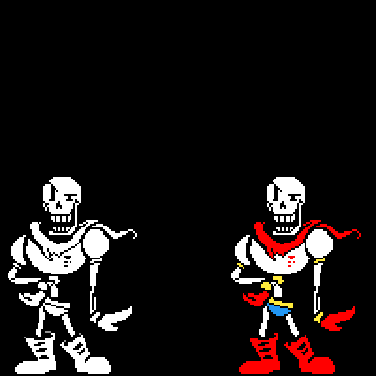 Pixilart - Papyrus colored and not colored by gNullNullErr