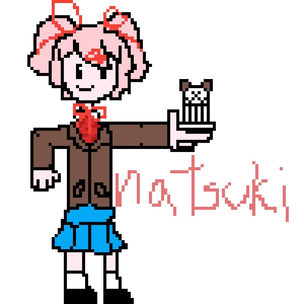Pixilart - natsuki sprite by doggy