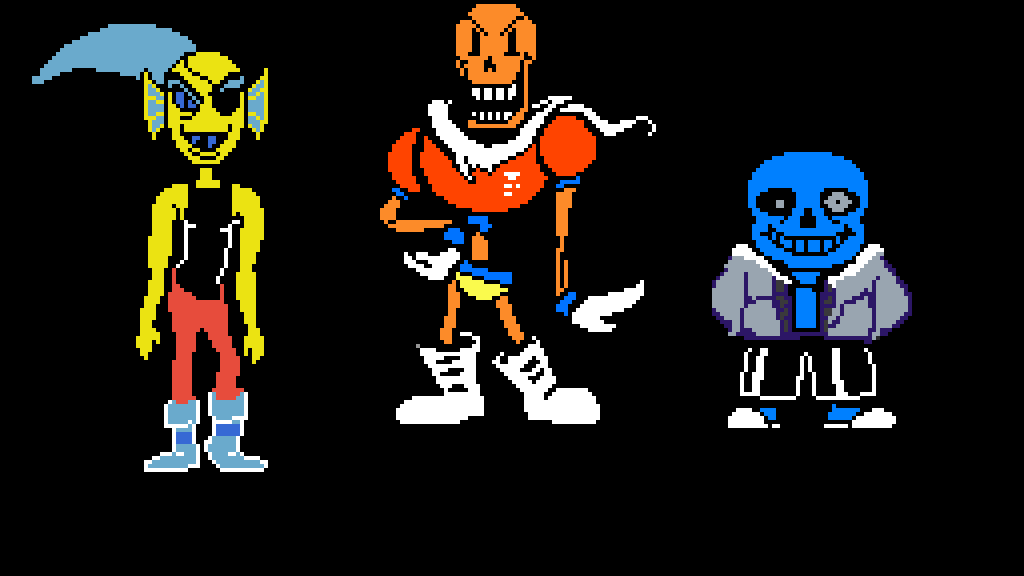 Pixilart - BackwardsTale Sans,Papyrus,and Undyne sprites by bobvsjeff