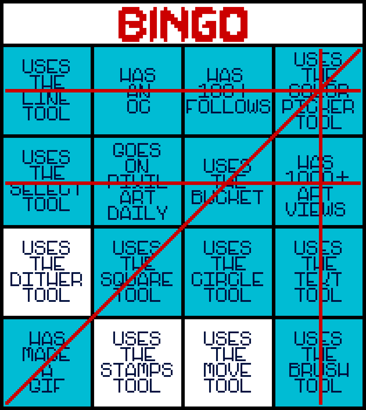 Editing Quadruple Bingo - Free online pixel art drawing tool - Pixilart