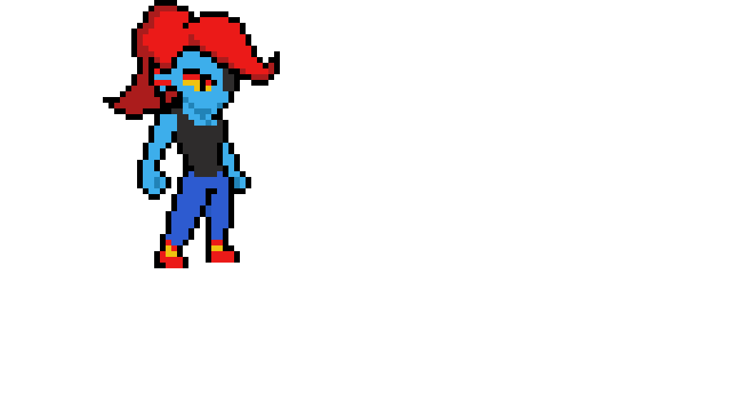 Pixilart - Undyne Practicing Undertale (Fixed) by Akela0417