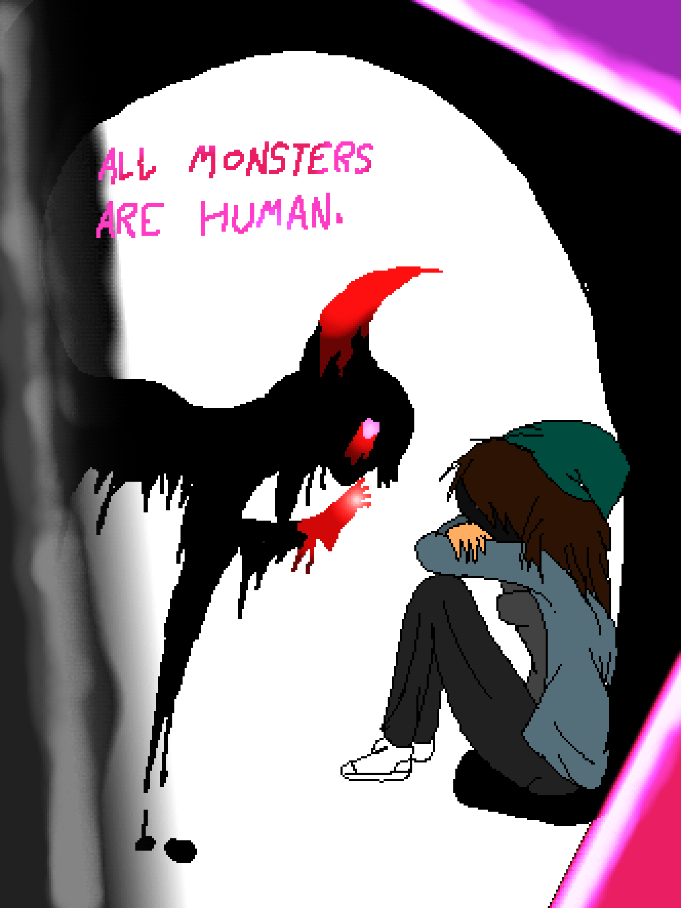 Pixilart - dont be sad human by corrupt-demons